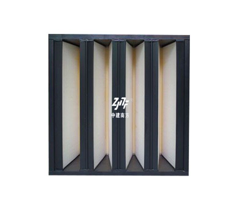 Custom W Cell Air Filters , Plastic Frame Glass Fiber H14 HEPA V Bank ...